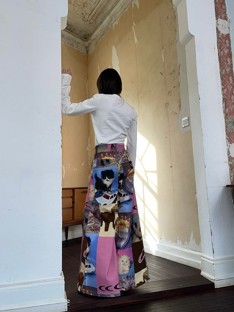 Fancy Wide-Leg Casual Animal Picture Pants – FancyAdd