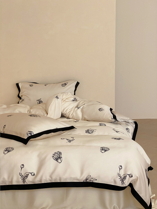 Baroque Love Letter French-Knit Cotton Bedding Set – FancyAdd