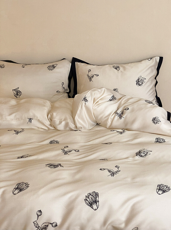 Baroque Love Letter French-Knit Cotton Bedding Set – FancyAdd