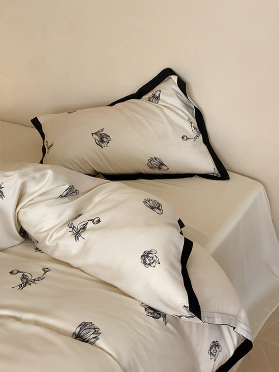 Baroque Love Letter French-Knit Cotton Bedding Set – FancyAdd