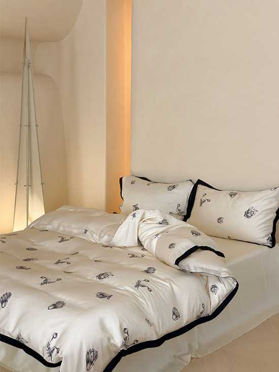 Baroque Love Letter French-Knit Cotton Bedding Set – FancyAdd