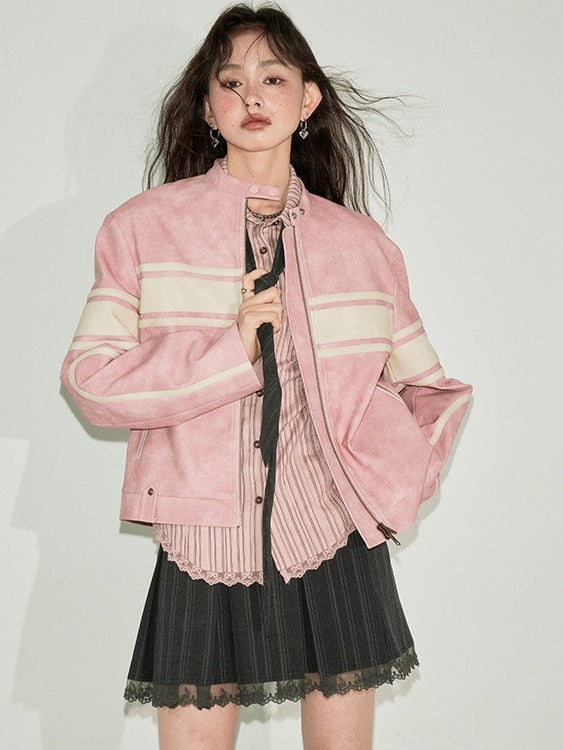 Random Border Line Leather Jacket – FancyAdd
