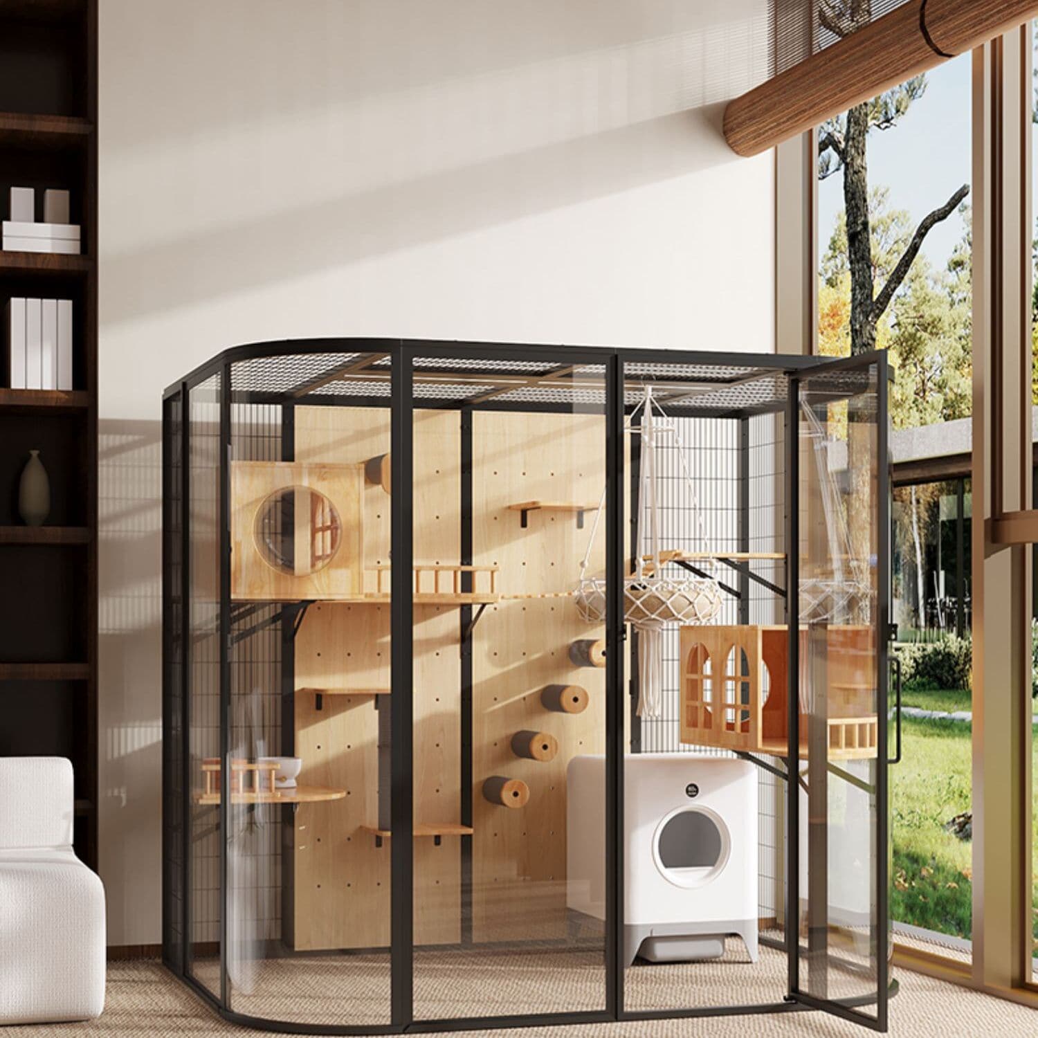 Glass Indoor Panorama Cat Villa Super Luxury Large Space Cat House ...